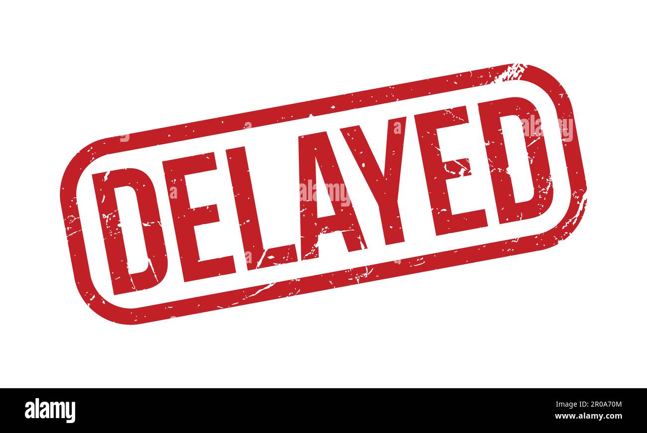 Delayed Rubber Stamp. Red Delayed Rubber Grunge Stamp Seal Vector ...