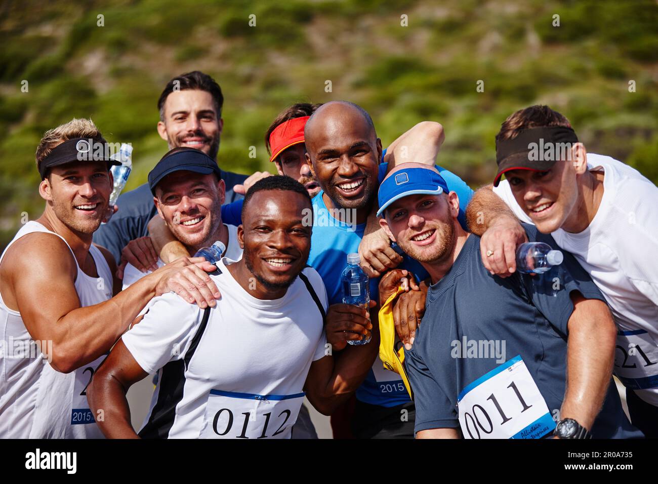 Were 100 ready. Portrait of a group of young men standing together ...
