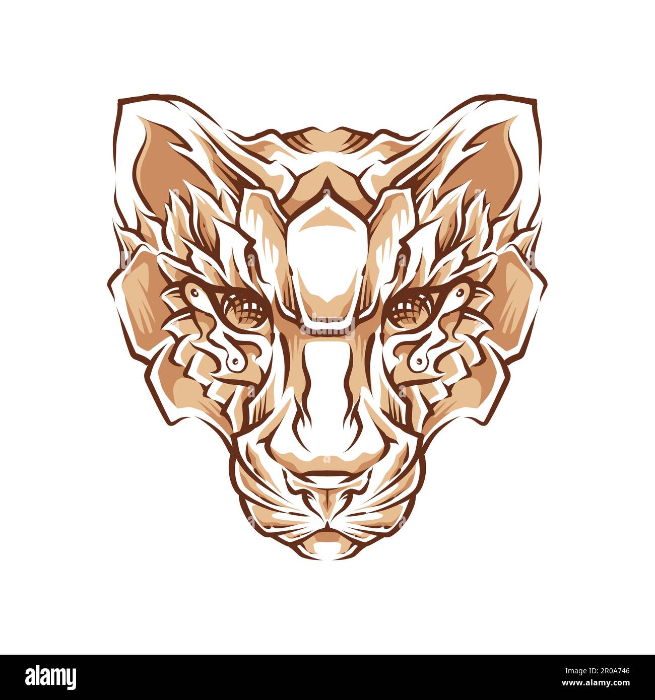 tiger head color vector illustration Stock Vector Image & Art - Alamy
