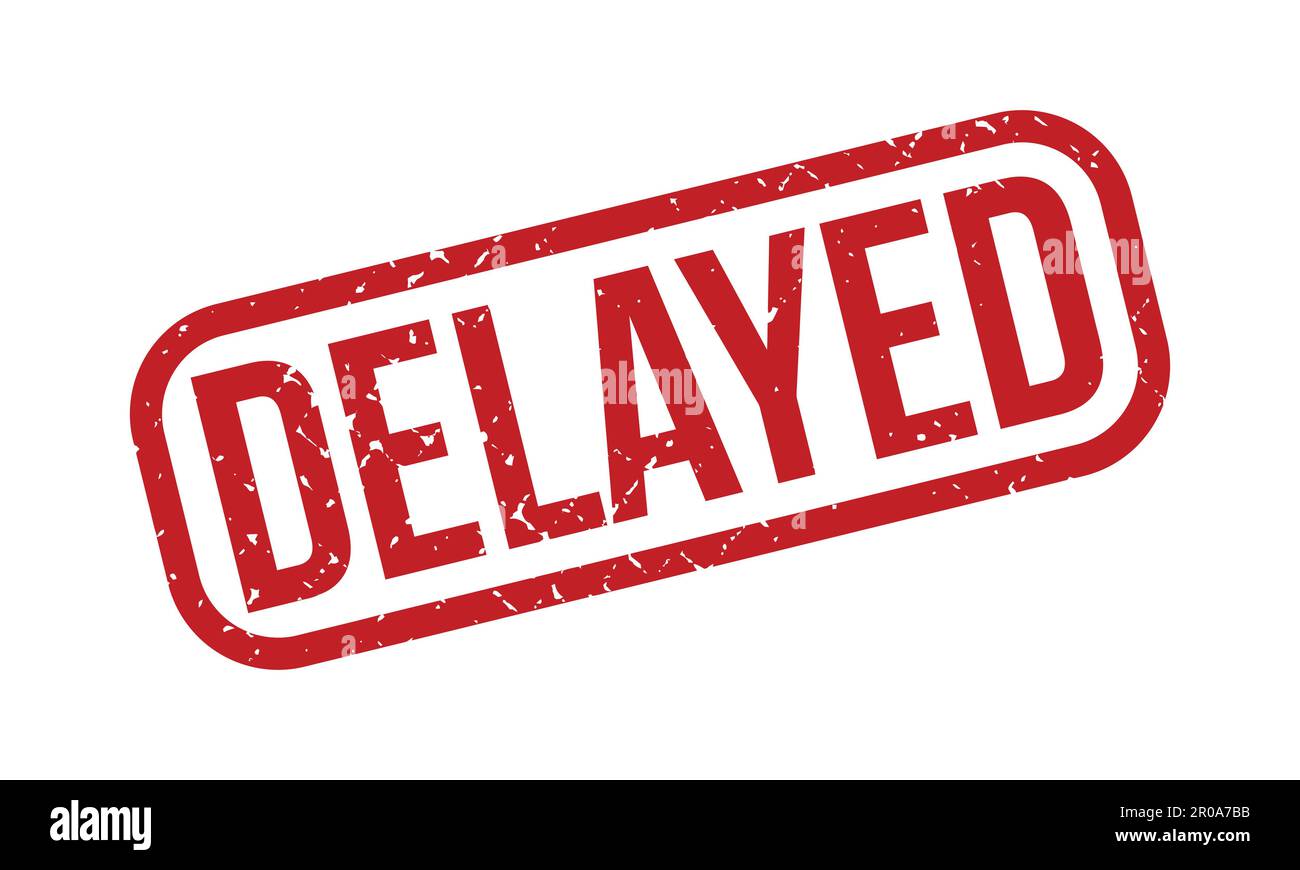 Delayed Rubber Stamp. Red Delayed Rubber Grunge Stamp Seal Vector ...