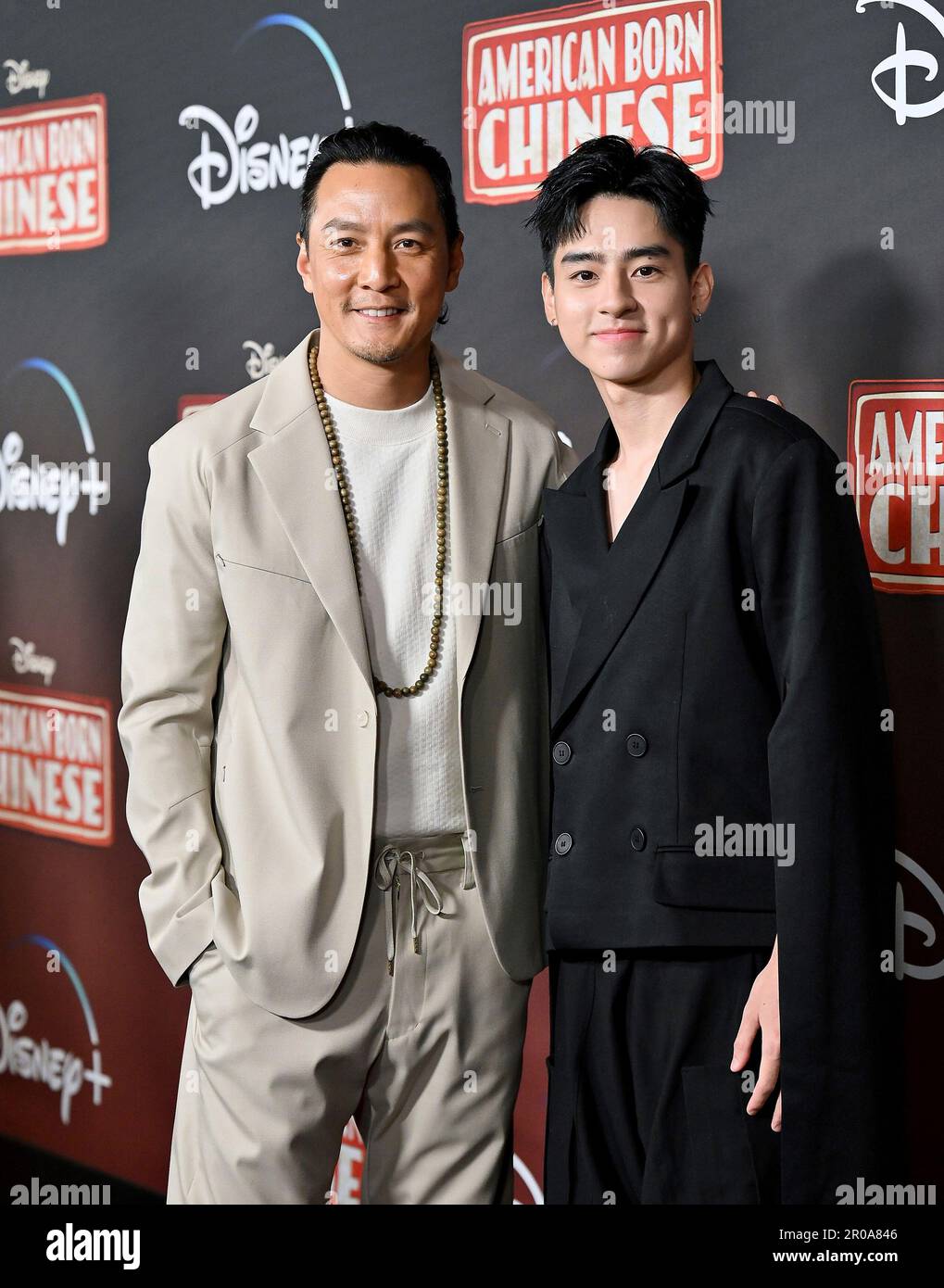 Actors Daniel Wu, left, and Jimmy Liu attend the premiere of the Disney+ original series ...