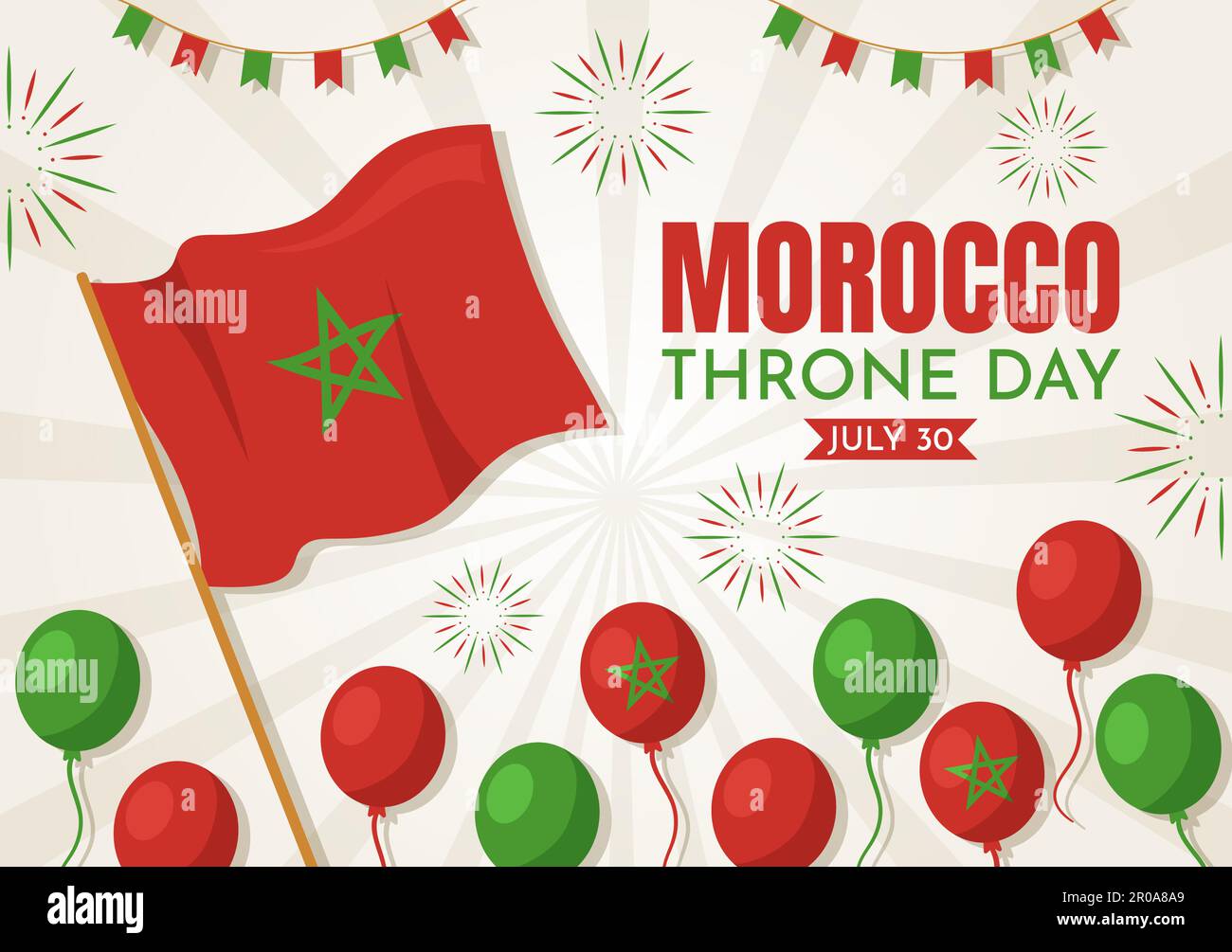 Happy Morocco Throne Day Vector Illustration with Waving Flag in ...