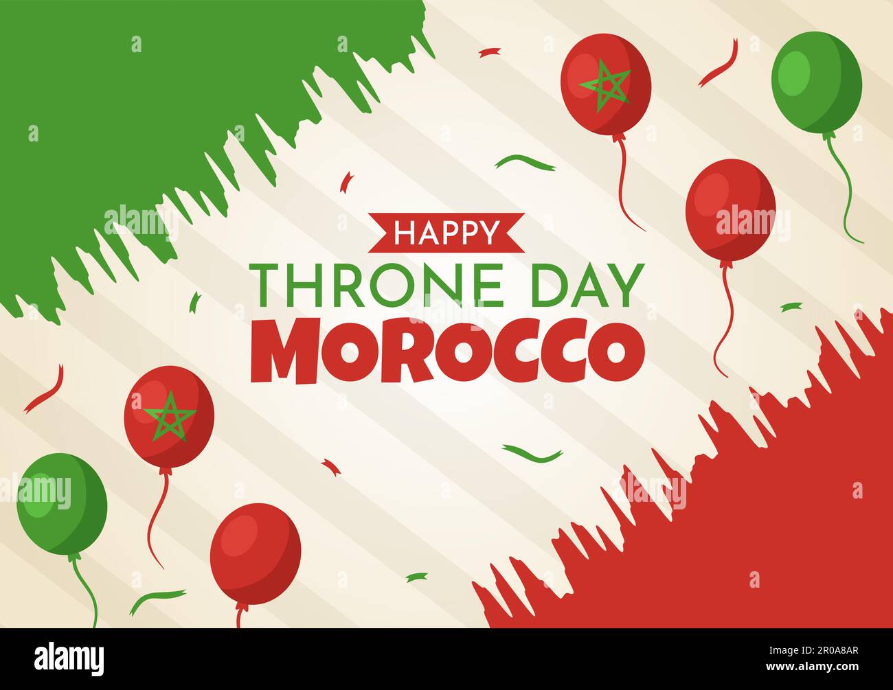 Happy Morocco Throne Day Vector Illustration with Waving Flag in ...