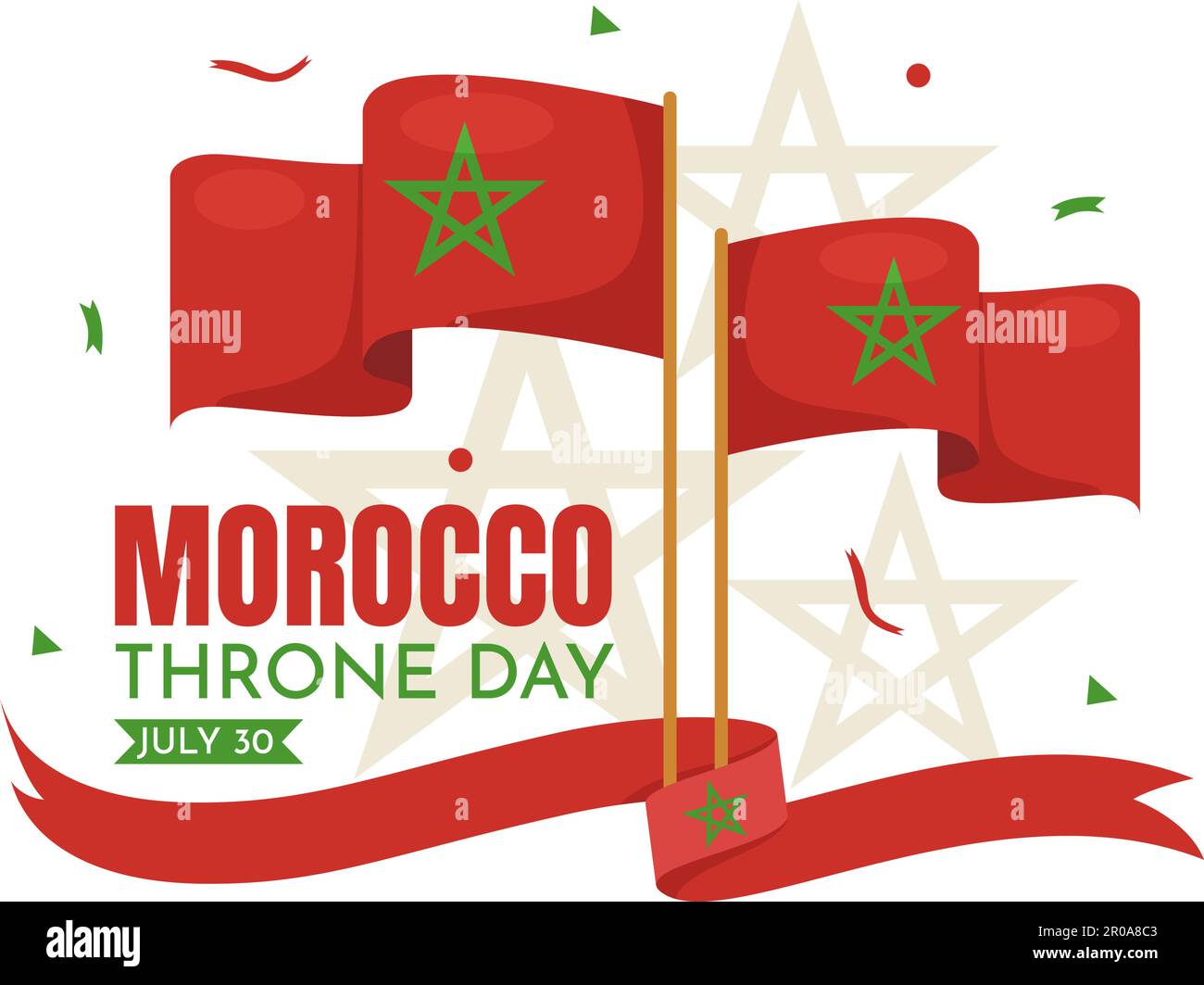 Happy Morocco Throne Day Vector Illustration with Waving Flag in ...