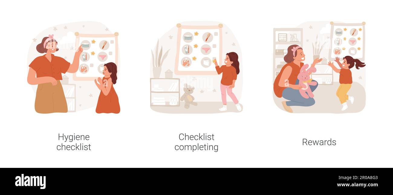 Encourage good habits isolated cartoon vector illustration set ...