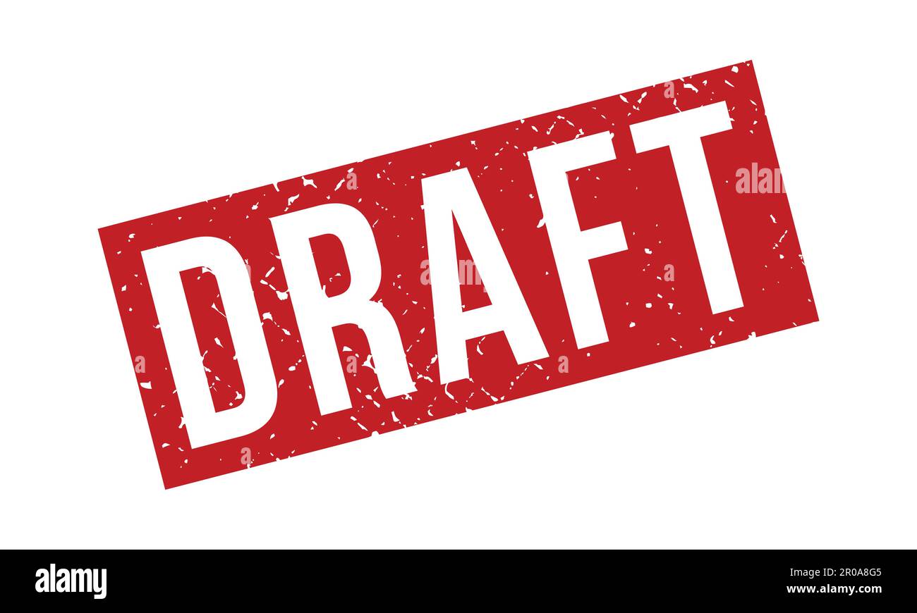 Draft Rubber Stamp. Red Draft Rubber Grunge Stamp Seal Vector ...