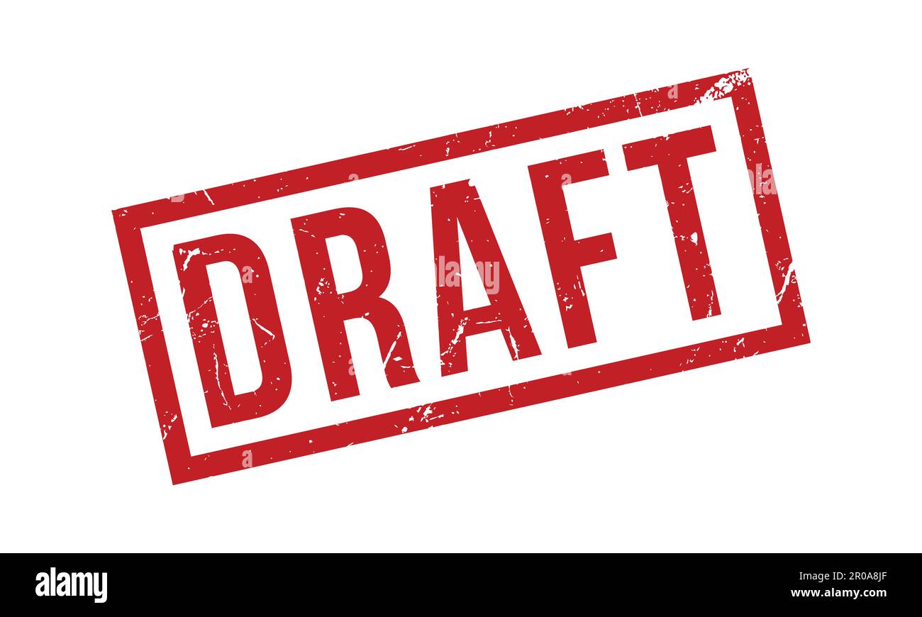 Draft Rubber Stamp. Red Draft Rubber Grunge Stamp Seal Vector ...