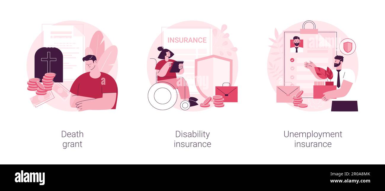 Social financial support abstract concept vector illustration set ...