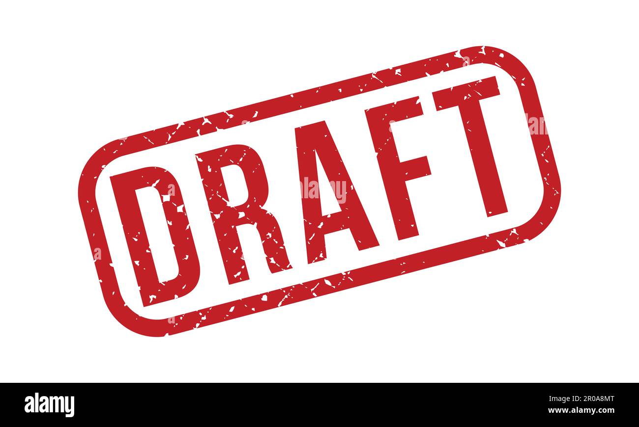 Draft Rubber Stamp. Red Draft Rubber Grunge Stamp Seal Vector ...