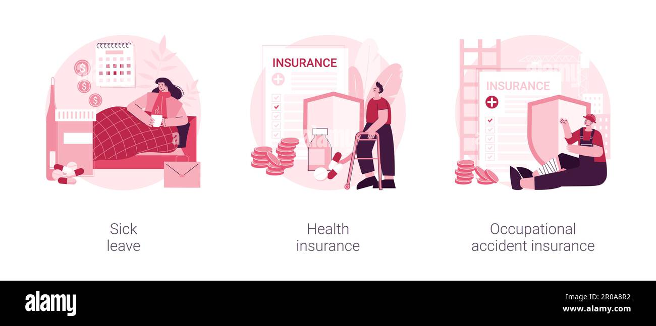 Social insurance abstract concept vector illustration set. Sick leave ... Social insurance abstract concept vector illustration set. Sick leave ...
