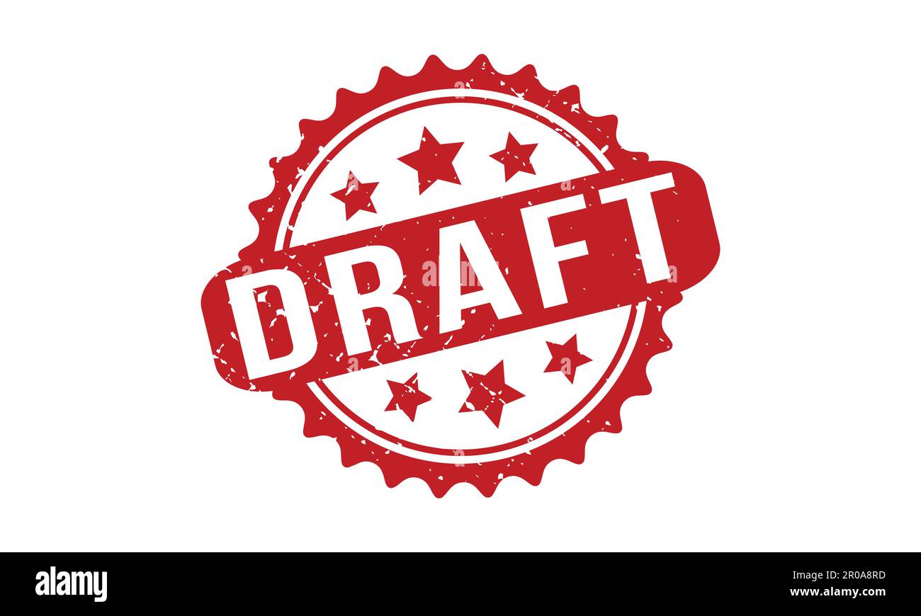 Draft Rubber Stamp. Red Draft Rubber Grunge Stamp Seal Vector ...