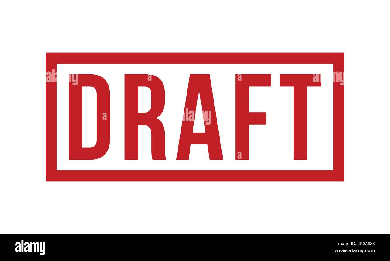 Draft Rubber Stamp. Red Draft Rubber Grunge Stamp Seal Vector ...
