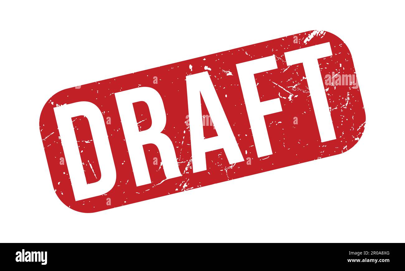 Draft Rubber Stamp. Red Draft Rubber Grunge Stamp Seal Vector ...