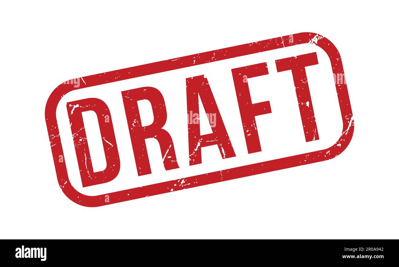 Draft Rubber Stamp. Red Draft Rubber Grunge Stamp Seal Vector ...