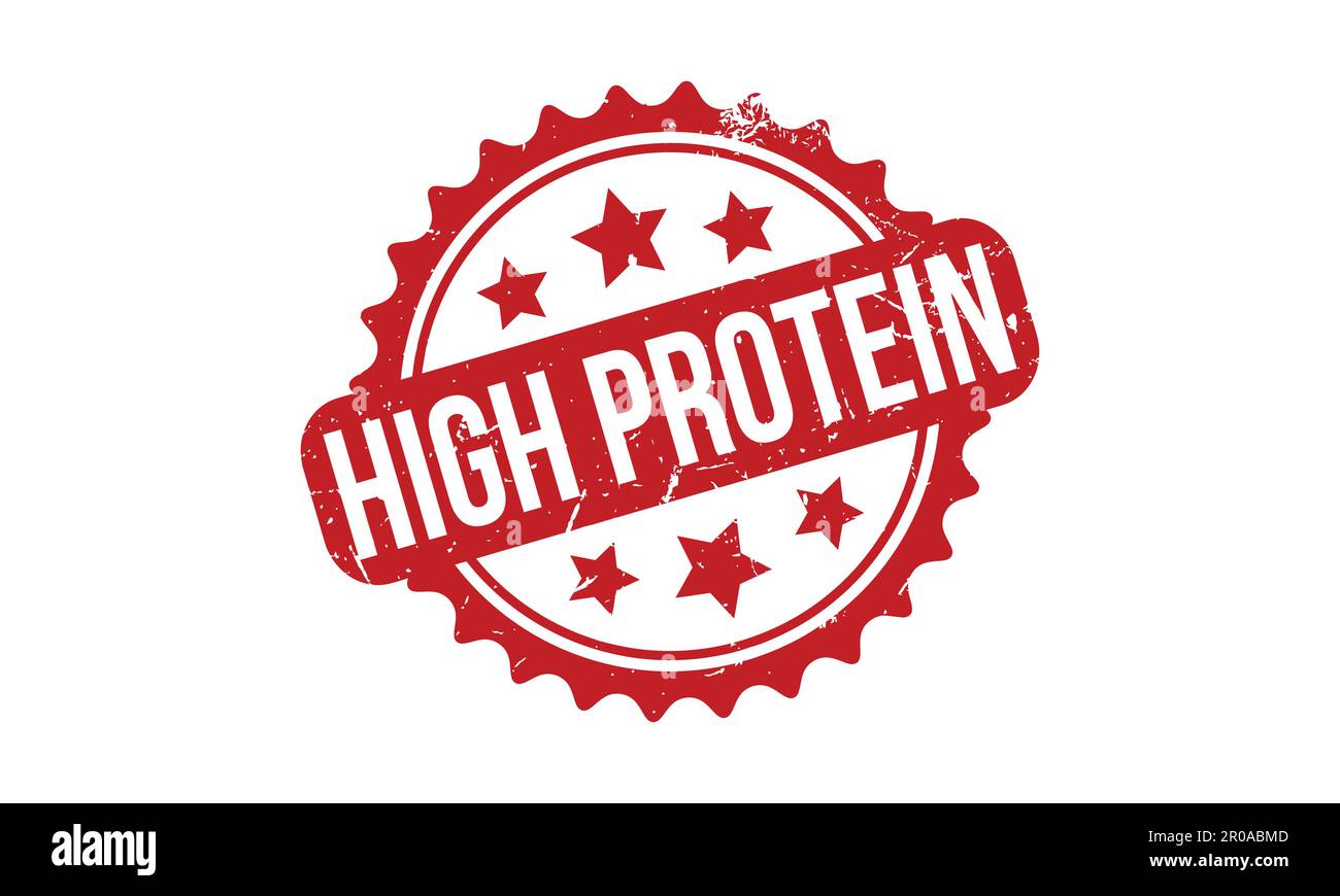 High Protein Rubber Stamp. Red High Protein Rubber Grunge Stamp Seal ...