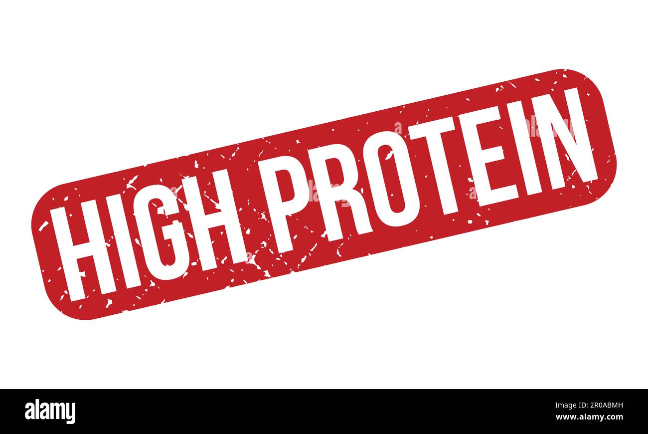 High Protein Rubber Stamp. Red High Protein Rubber Grunge Stamp Seal ...