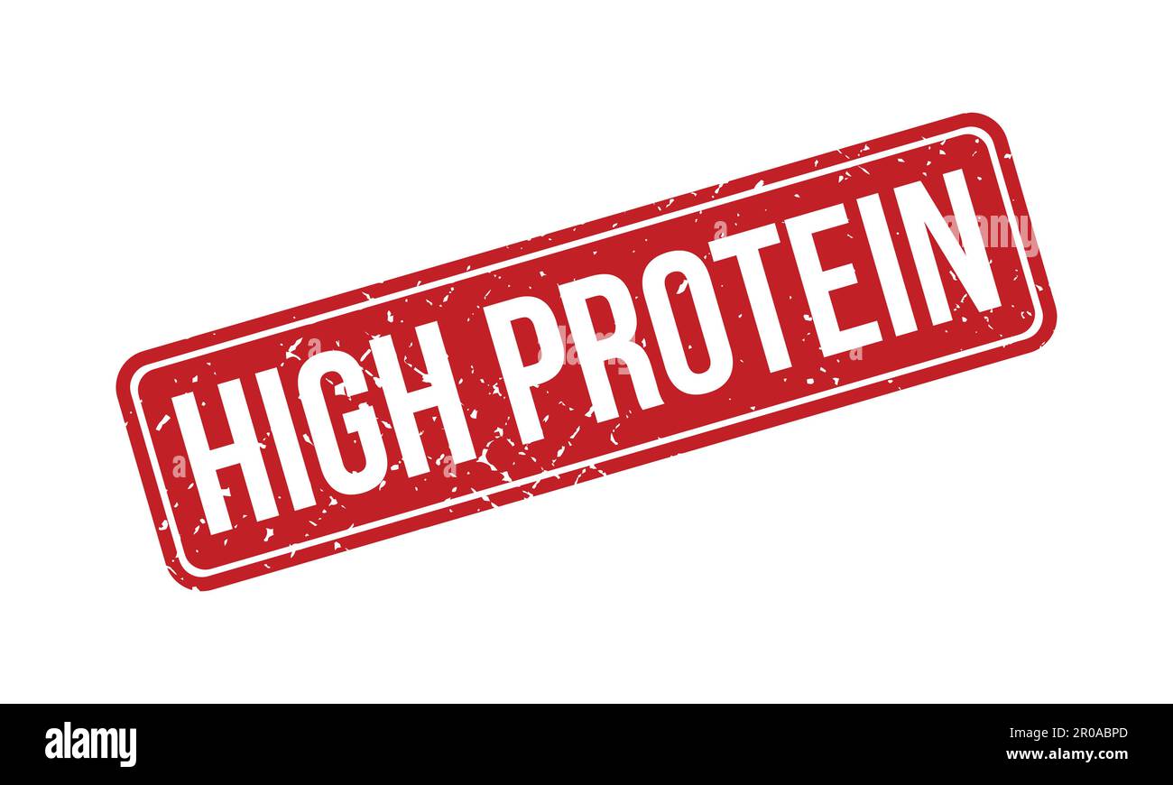 High Protein Rubber Stamp. Red High Protein Rubber Grunge Stamp Seal ...