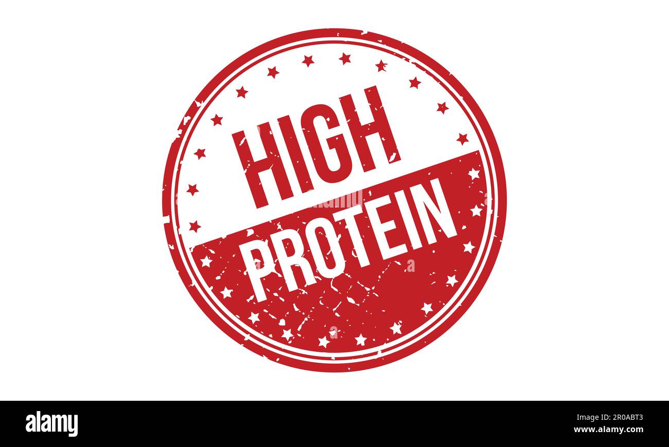 High Protein Rubber Stamp. Red High Protein Rubber Grunge Stamp Seal ...