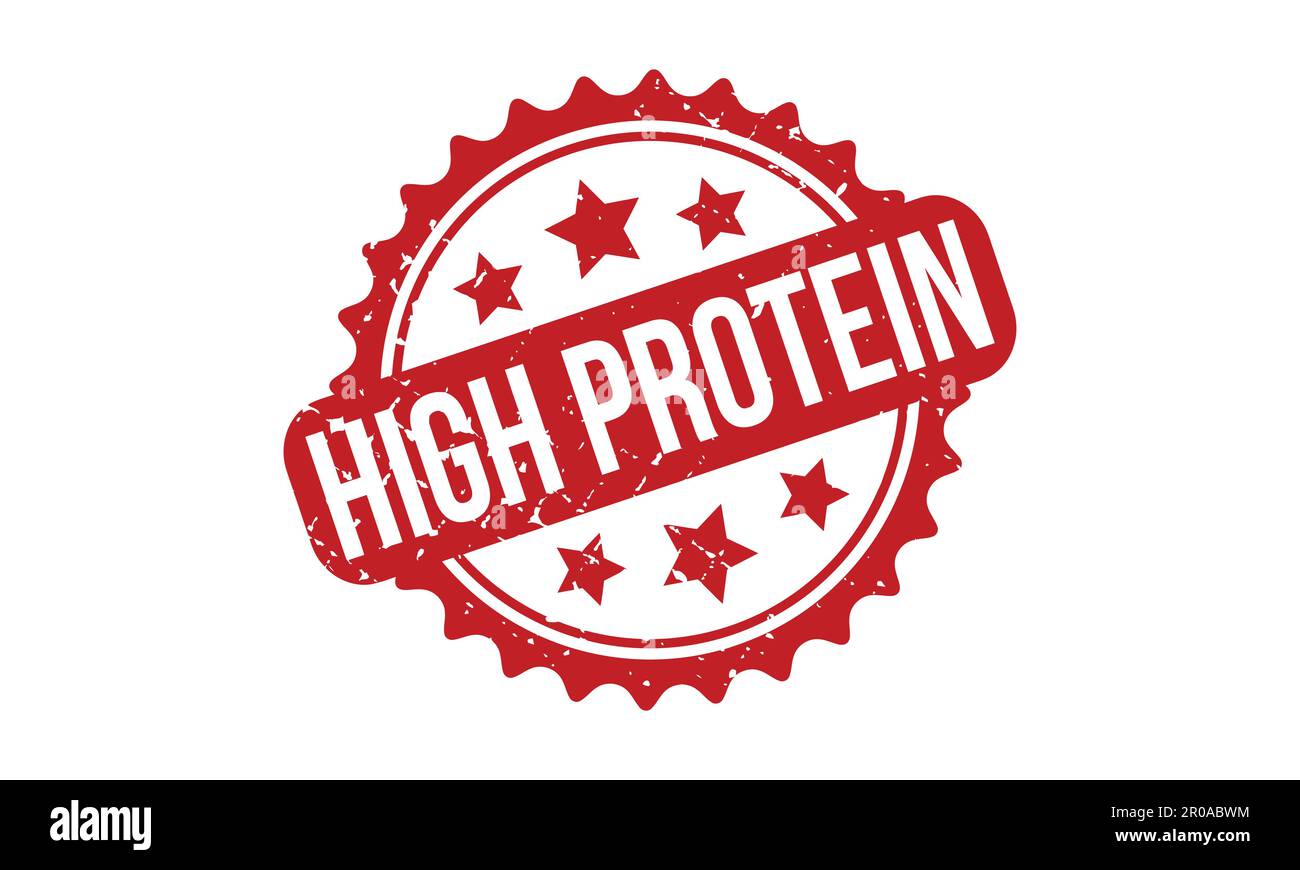 High Protein Rubber Stamp. Red High Protein Rubber Grunge Stamp Seal ...