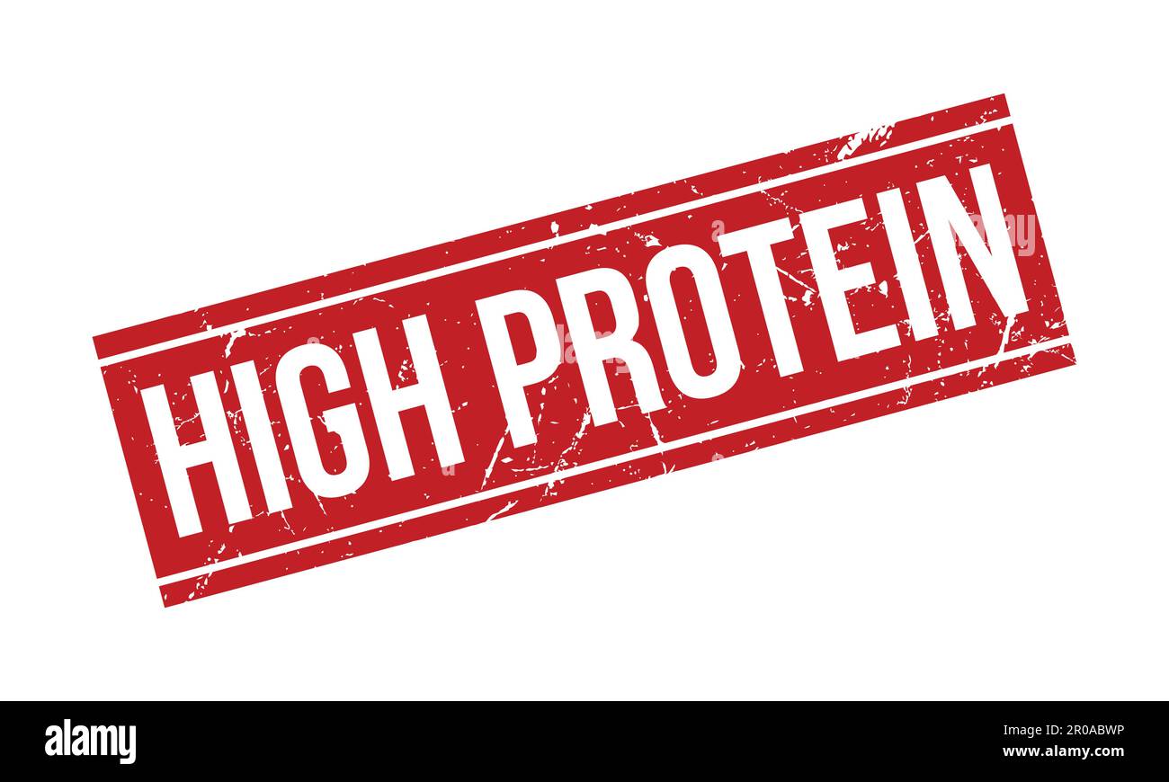 High Protein Rubber Stamp. Red High Protein Rubber Grunge Stamp Seal ...
