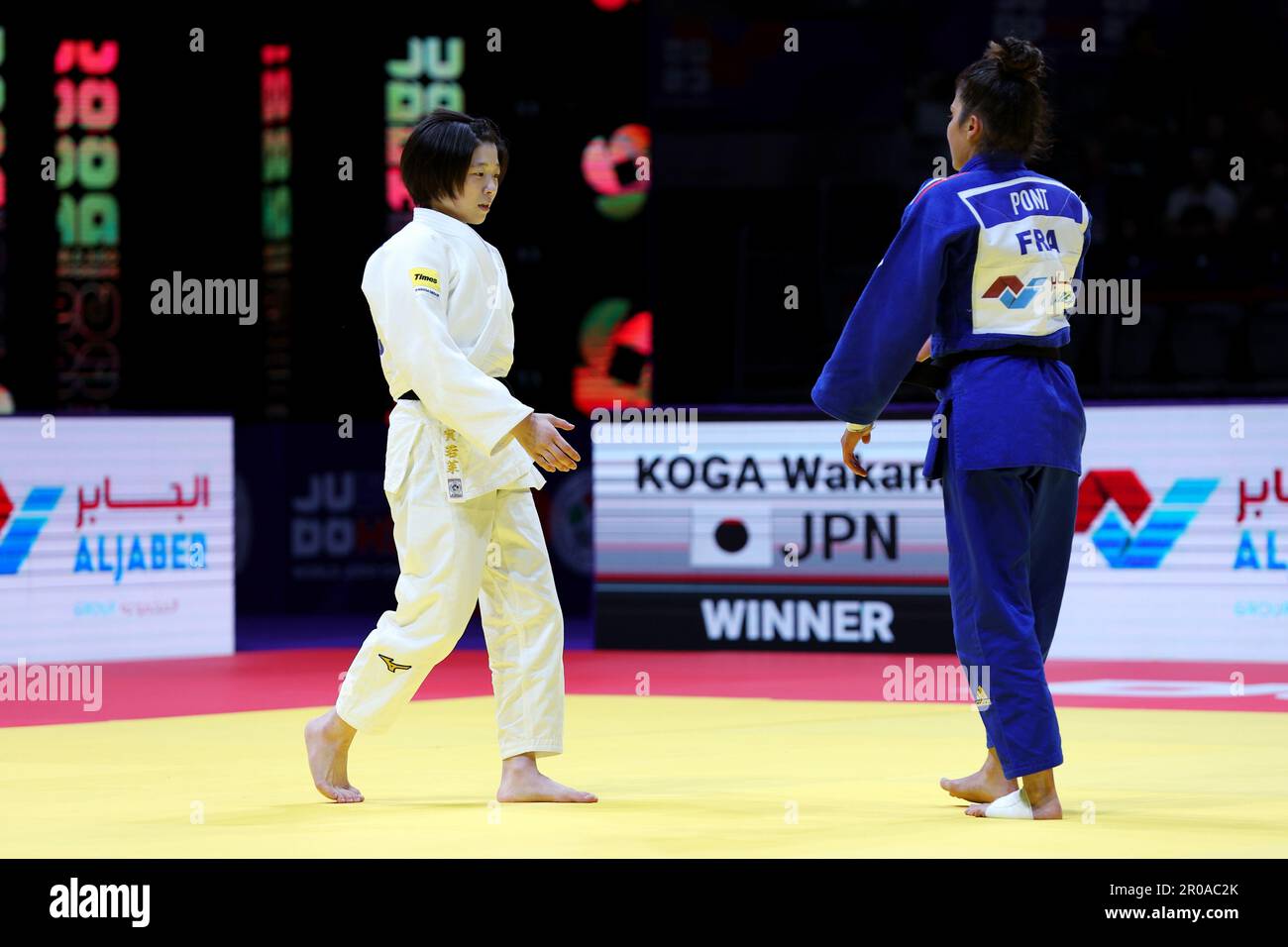 Ali Bin Hamad Al Attiyah Arena, Doha, Qatar. 7th May, 2023. (L-R) Wakana Koga (JPN), Blandine ...