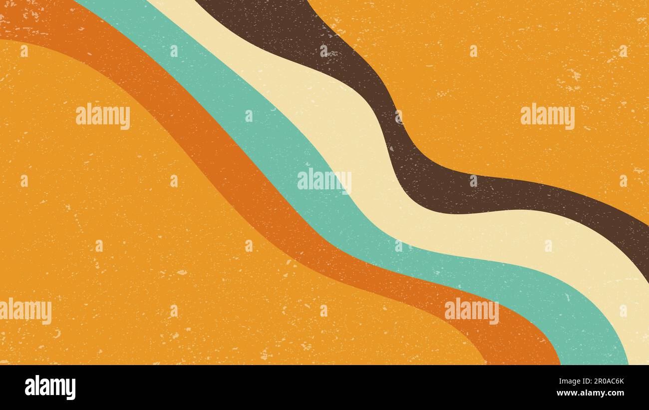 Grunge Retro 70s background vector. Waves, swirl, rough vector texture ...
