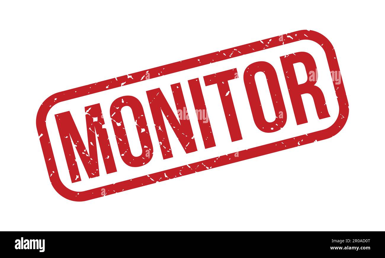 Monitor Rubber Stamp. Red Monitor Rubber Grunge Stamp Seal Vector ...