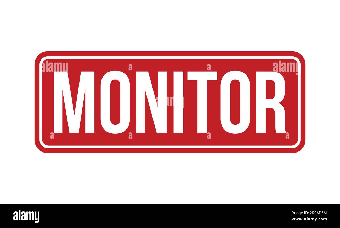 Monitor Rubber Stamp. Red Monitor Rubber Grunge Stamp Seal Vector ...