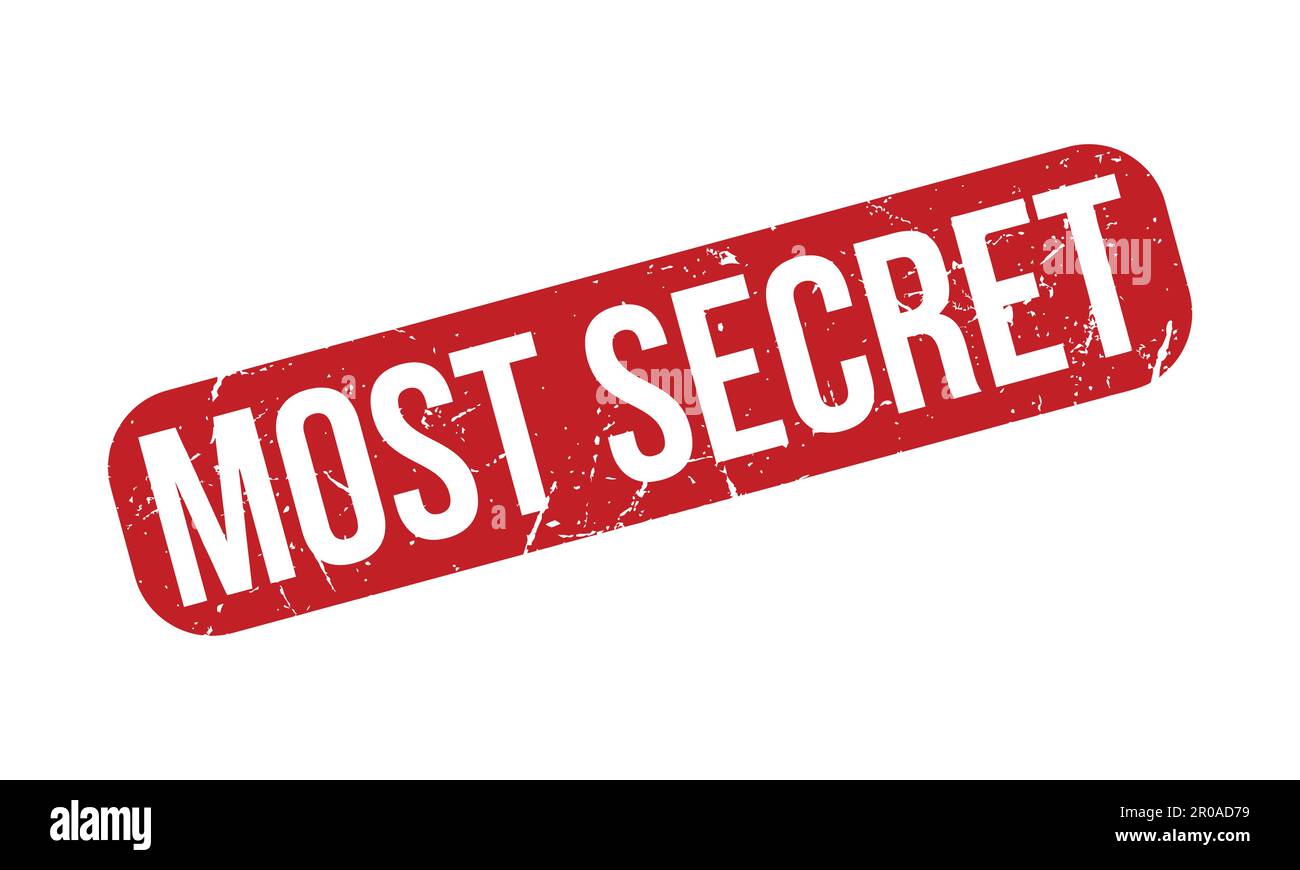 Most Secret Rubber Stamp. Red Most Secret Rubber Grunge Stamp Seal ...