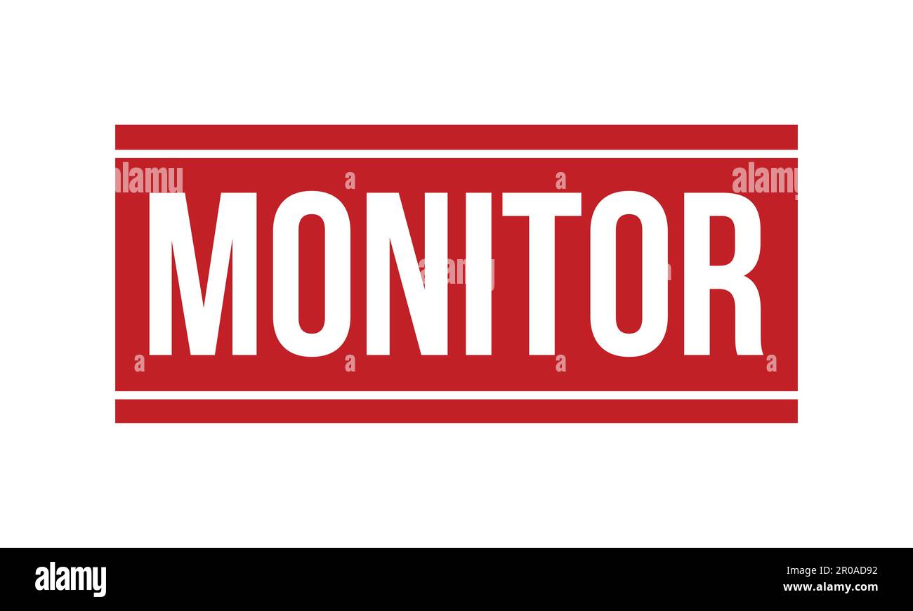 Monitor Rubber Stamp. Red Monitor Rubber Grunge Stamp Seal Vector ...
