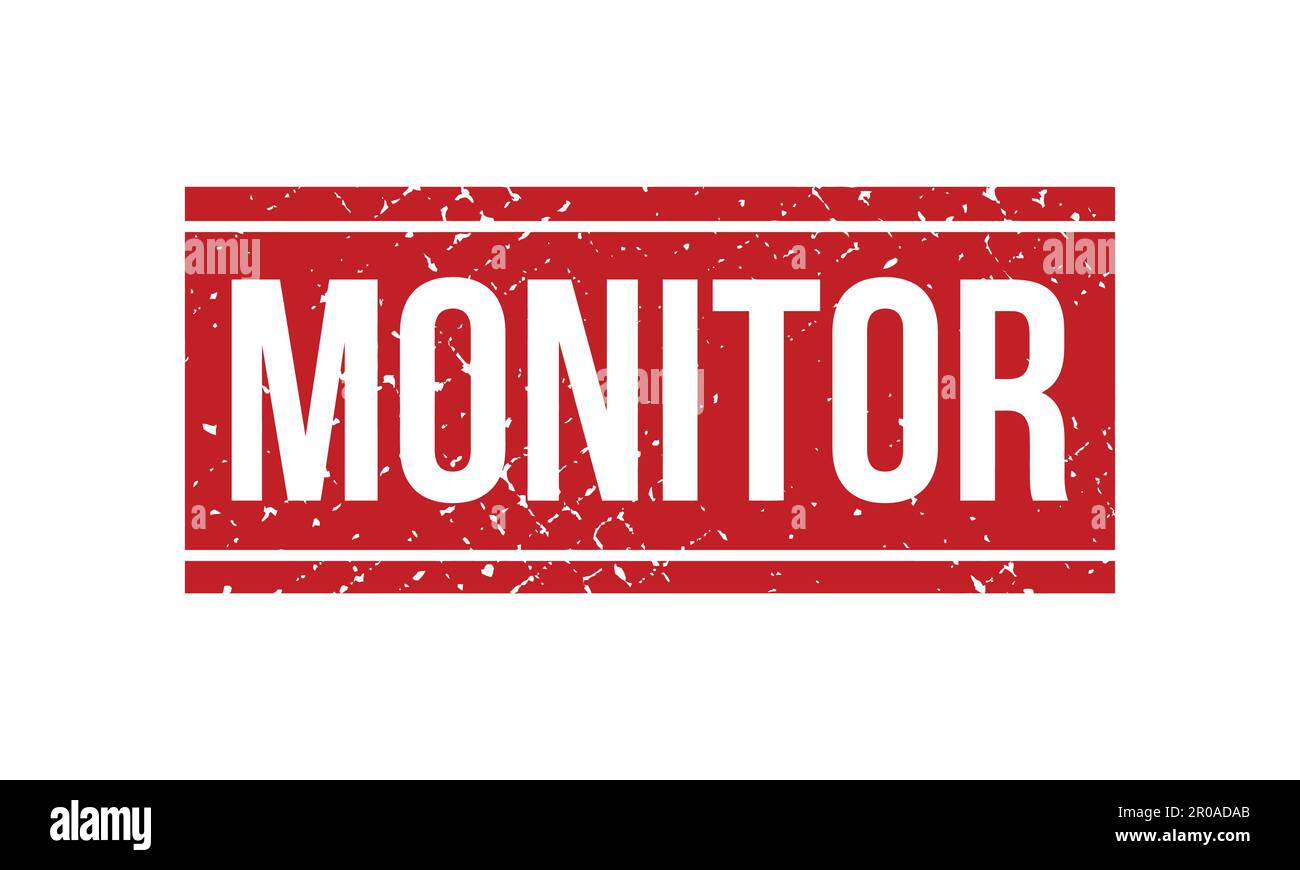 Monitor Rubber Stamp. Red Monitor Rubber Grunge Stamp Seal Vector ...