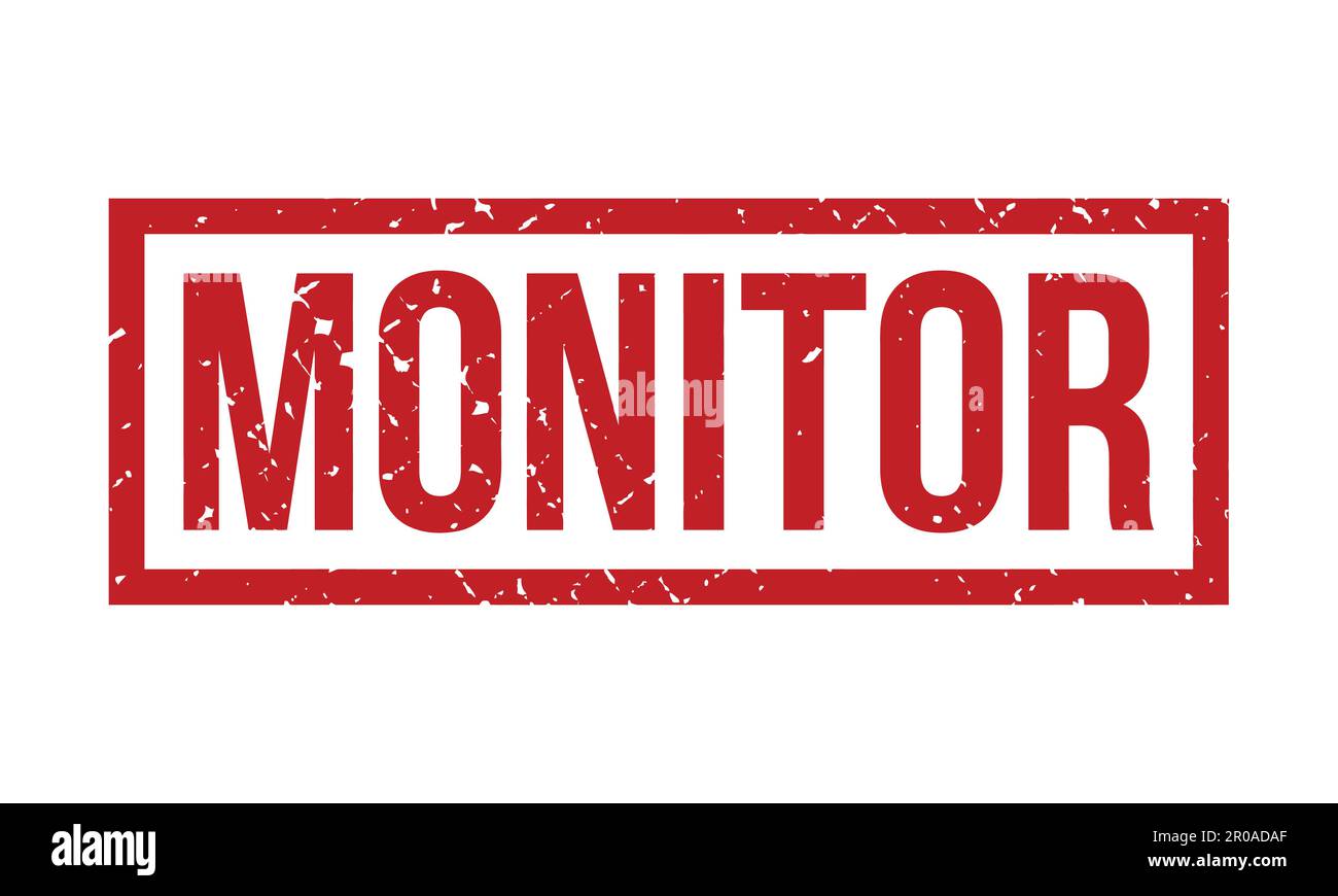 Monitor Rubber Stamp. Red Monitor Rubber Grunge Stamp Seal Vector ...