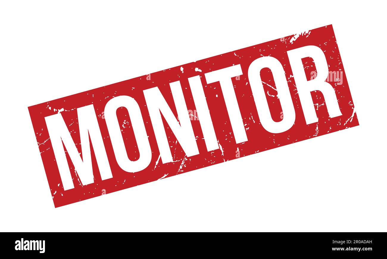 Monitor Rubber Stamp. Red Monitor Rubber Grunge Stamp Seal Vector ...
