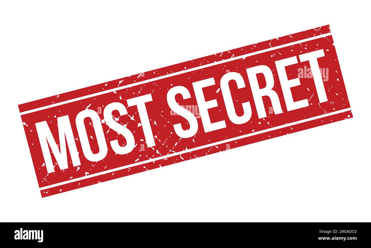 Most Secret Rubber Stamp. Red Most Secret Rubber Grunge Stamp Seal ...