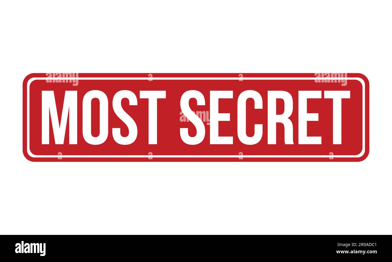 Most Secret Rubber Stamp. Red Most Secret Rubber Grunge Stamp Seal ...