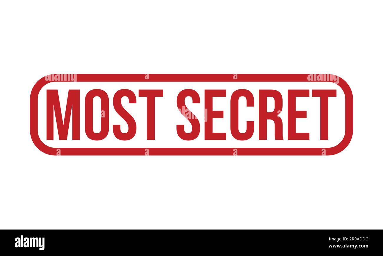 Most Secret Rubber Stamp. Red Most Secret Rubber Grunge Stamp Seal ...