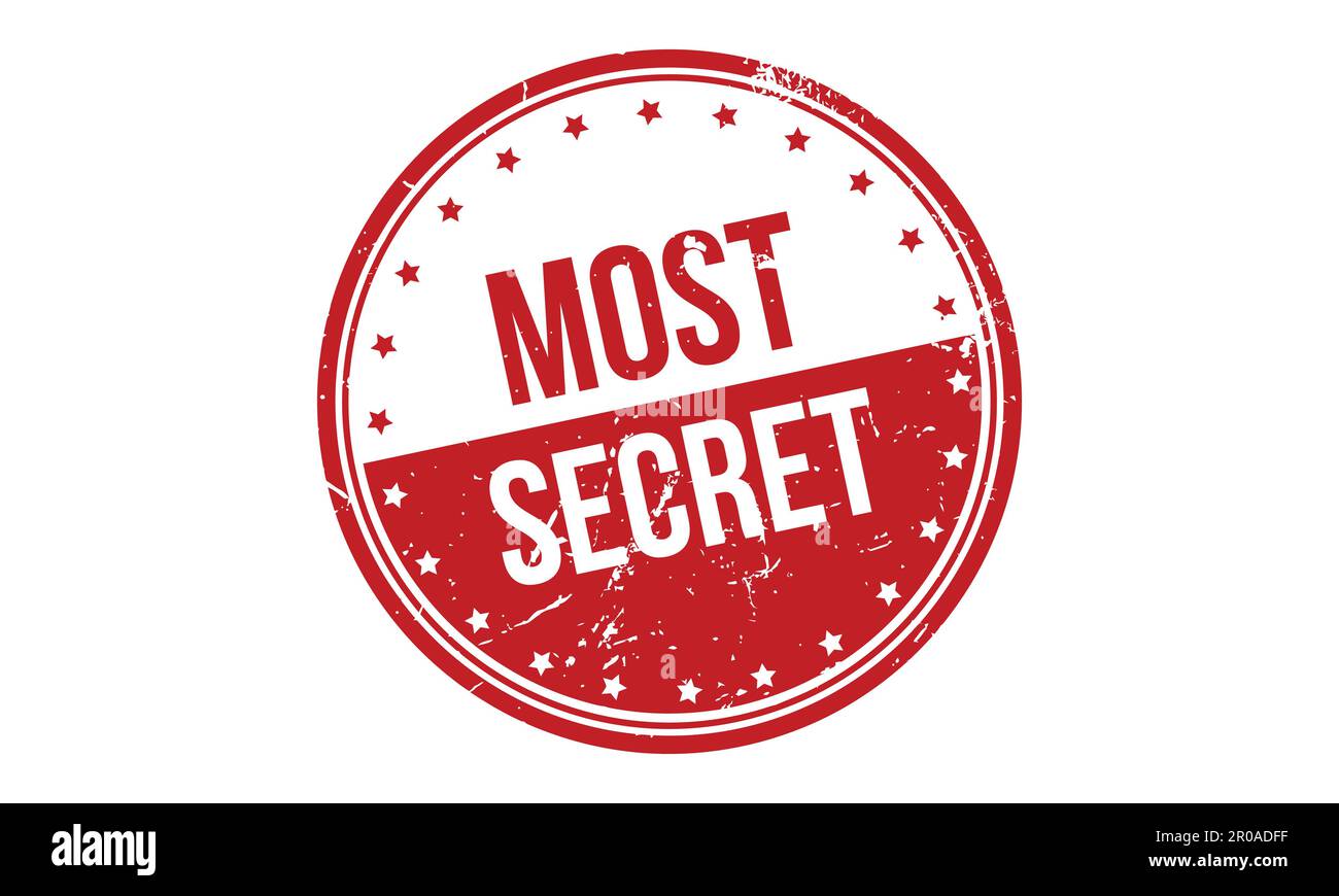Most Secret Rubber Stamp. Red Most Secret Rubber Grunge Stamp Seal ...