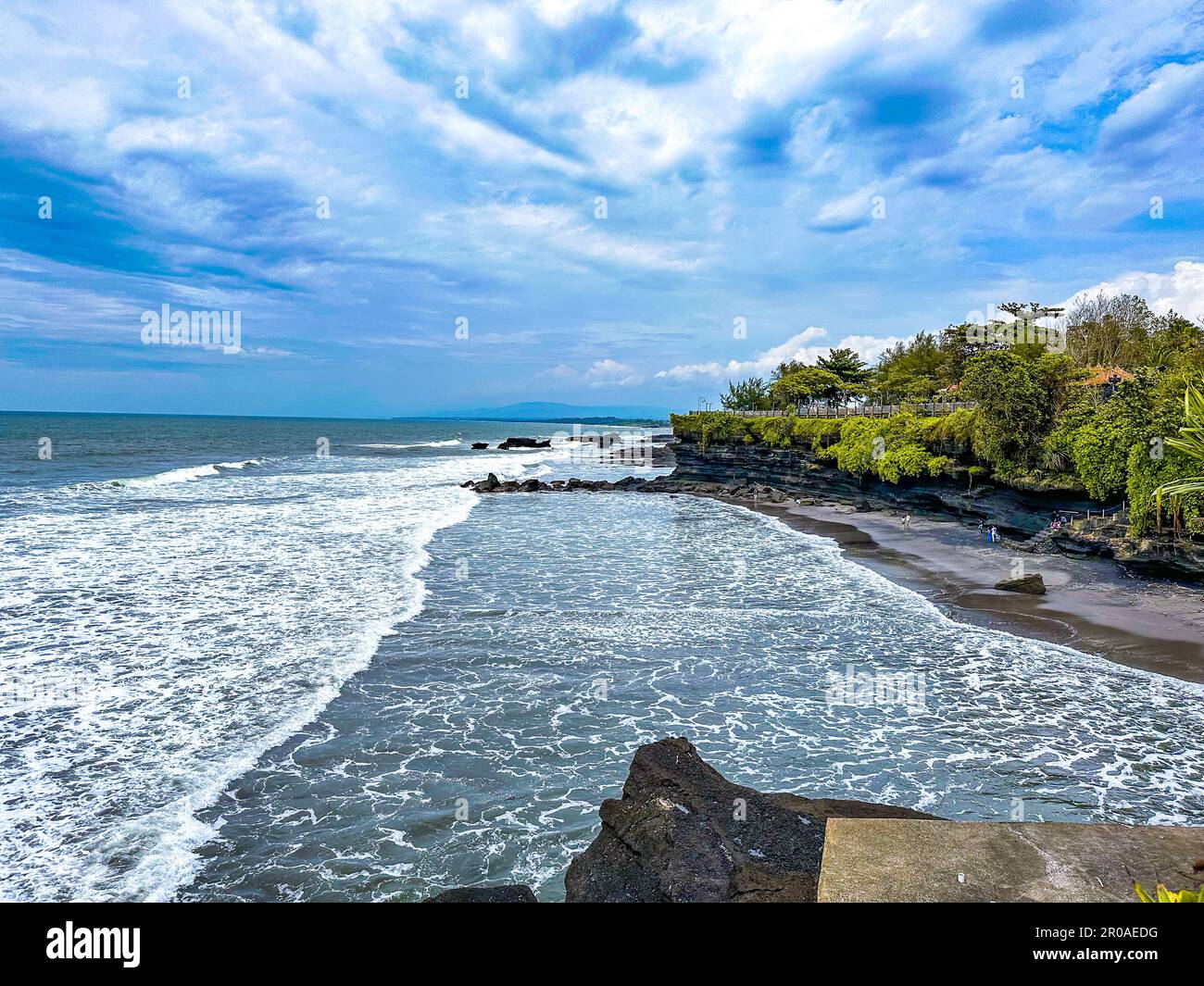 View of the cliffs of Tanah Lot, in Kediri, Tabanan Regency, Bali ...