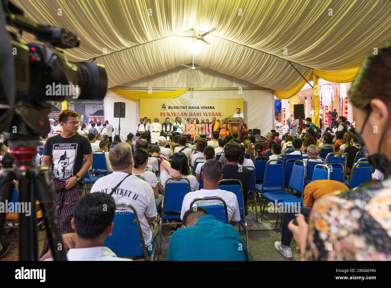 Kuala Lumpur, Malaysia, May 4th 2023: People inside Maha Vihara ...