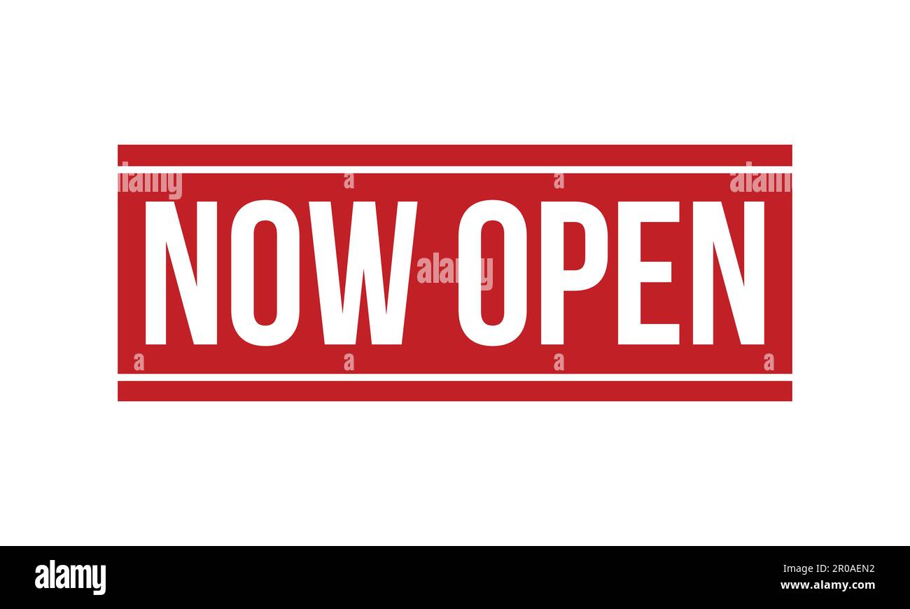 Now Open Rubber Stamp. Red Now Open Rubber Grunge Stamp Seal Vector ...