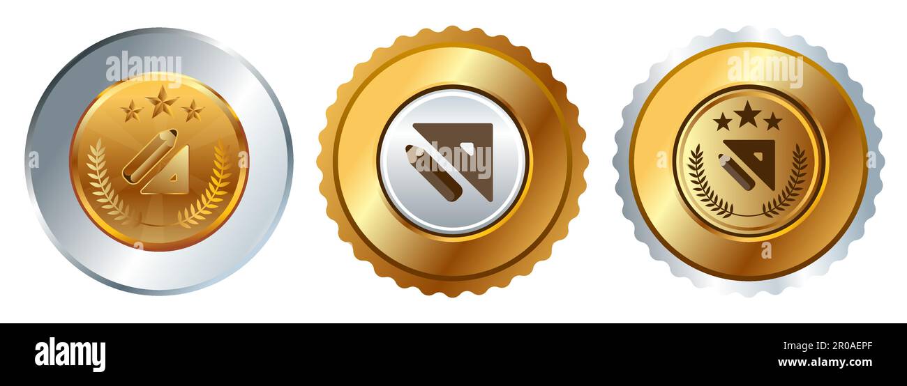 Math symbol ruler pencil gold medal mathematics competition ...