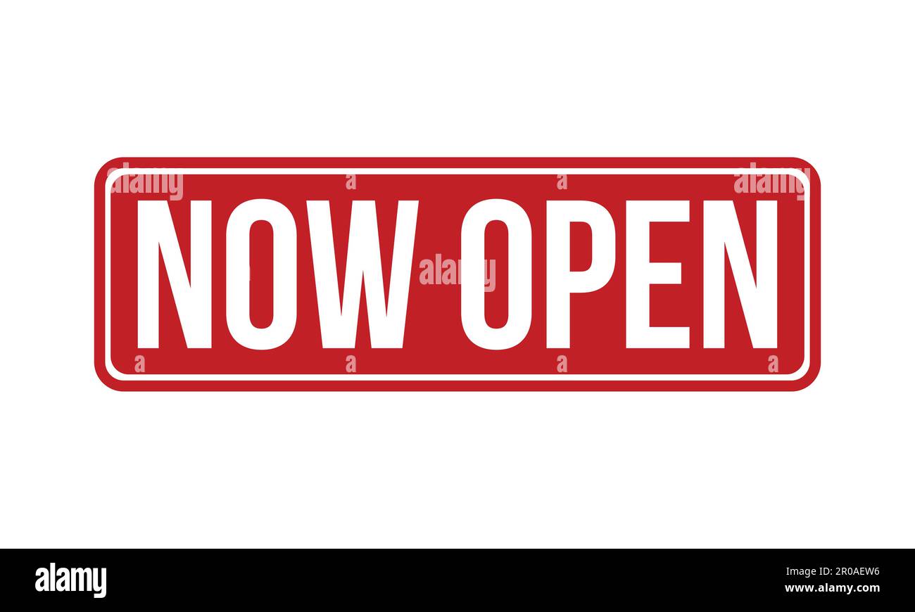 Now open label Stock Vector Images - Alamy