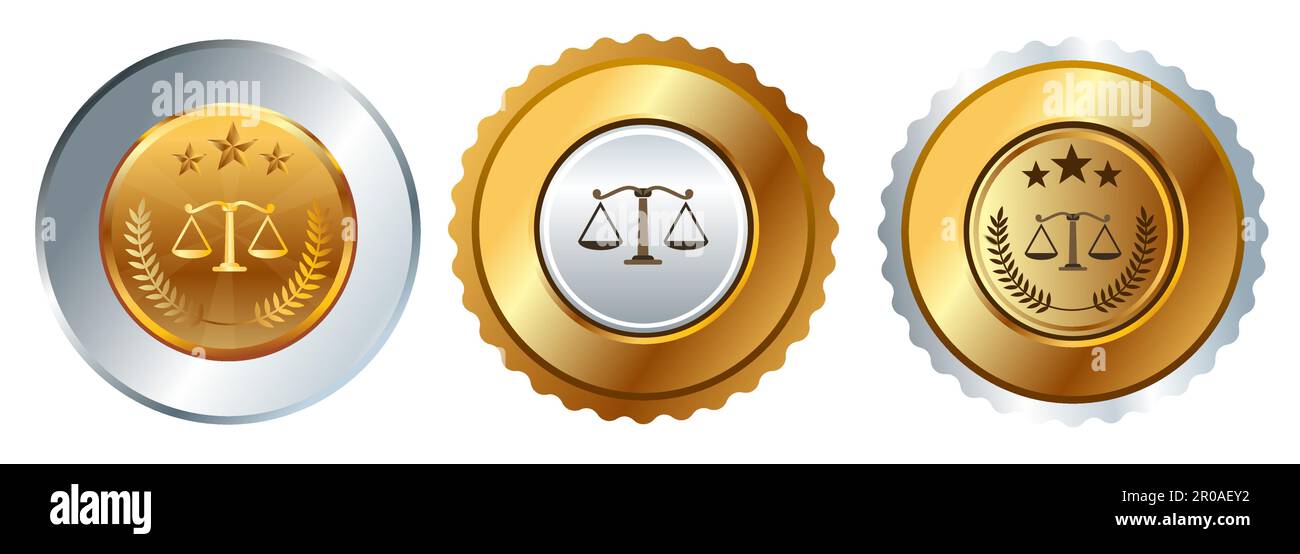 Law legislation scales symbol gold medal legal balance competition championship prize best ...