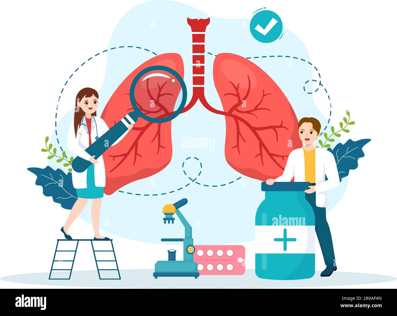 Pulmonologist Vector Illustration with Doctor Pulmonology, Lungs ...