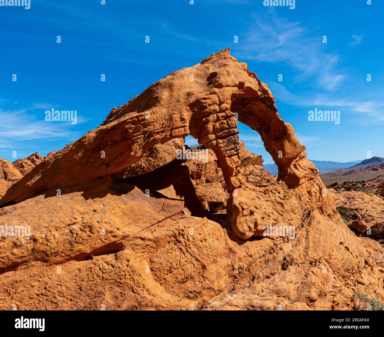 Triple Arch Overlookkng The Mojave Desert, Valley of Fire State Park ...