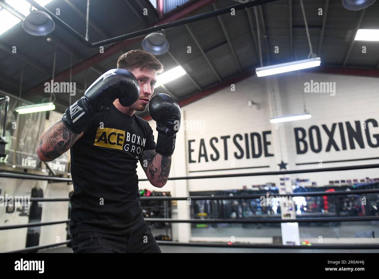 Australian boxer Liam Paro trains after a press conference in Brisbane ...
