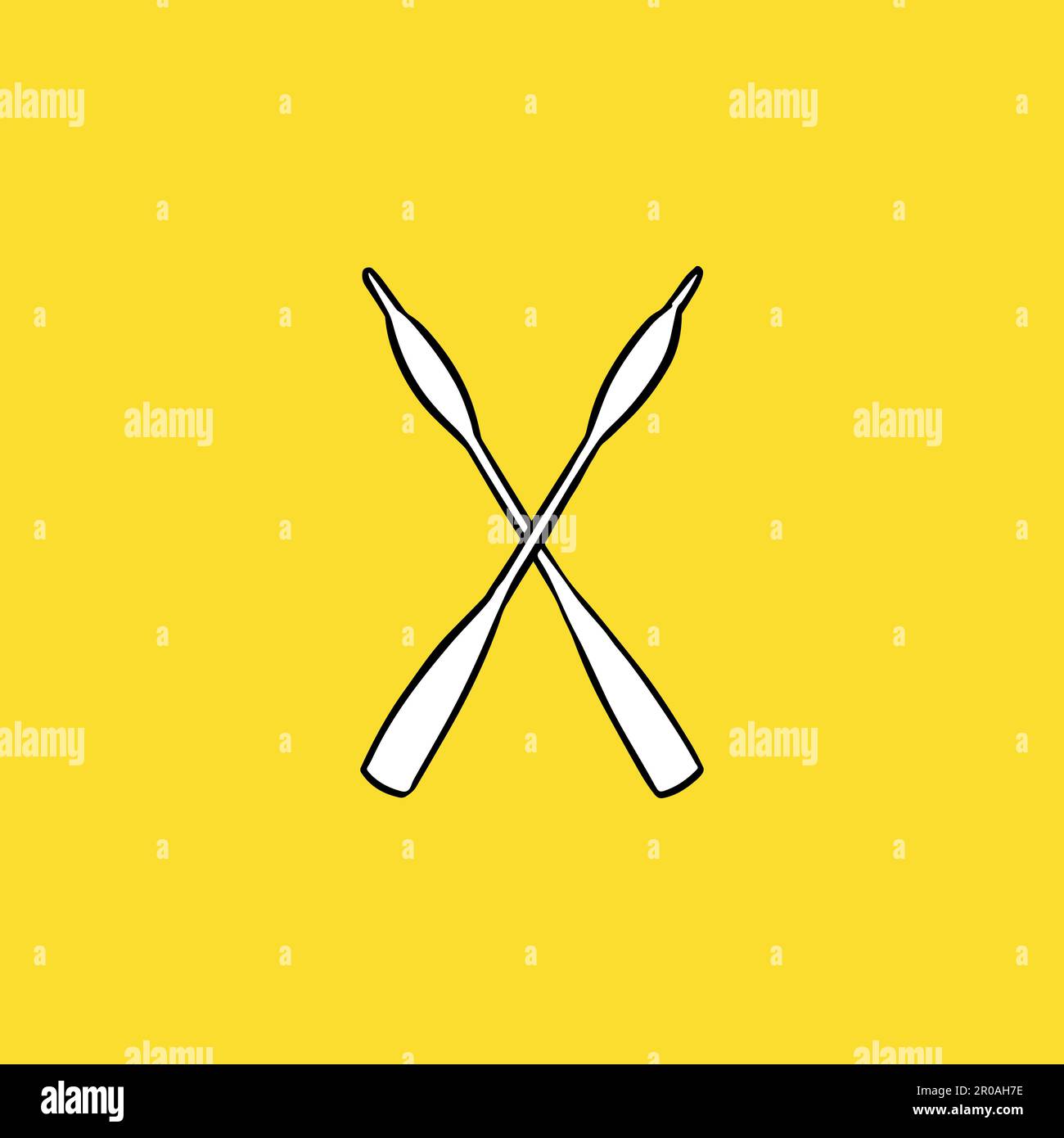 Woodcut Illustration of an Oar Drawing. - Vector Stock Vector Image ...
