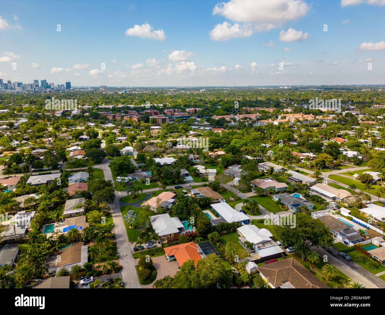 Aerial photo single family homes in Wilton Manors Florida Stock Photo ...