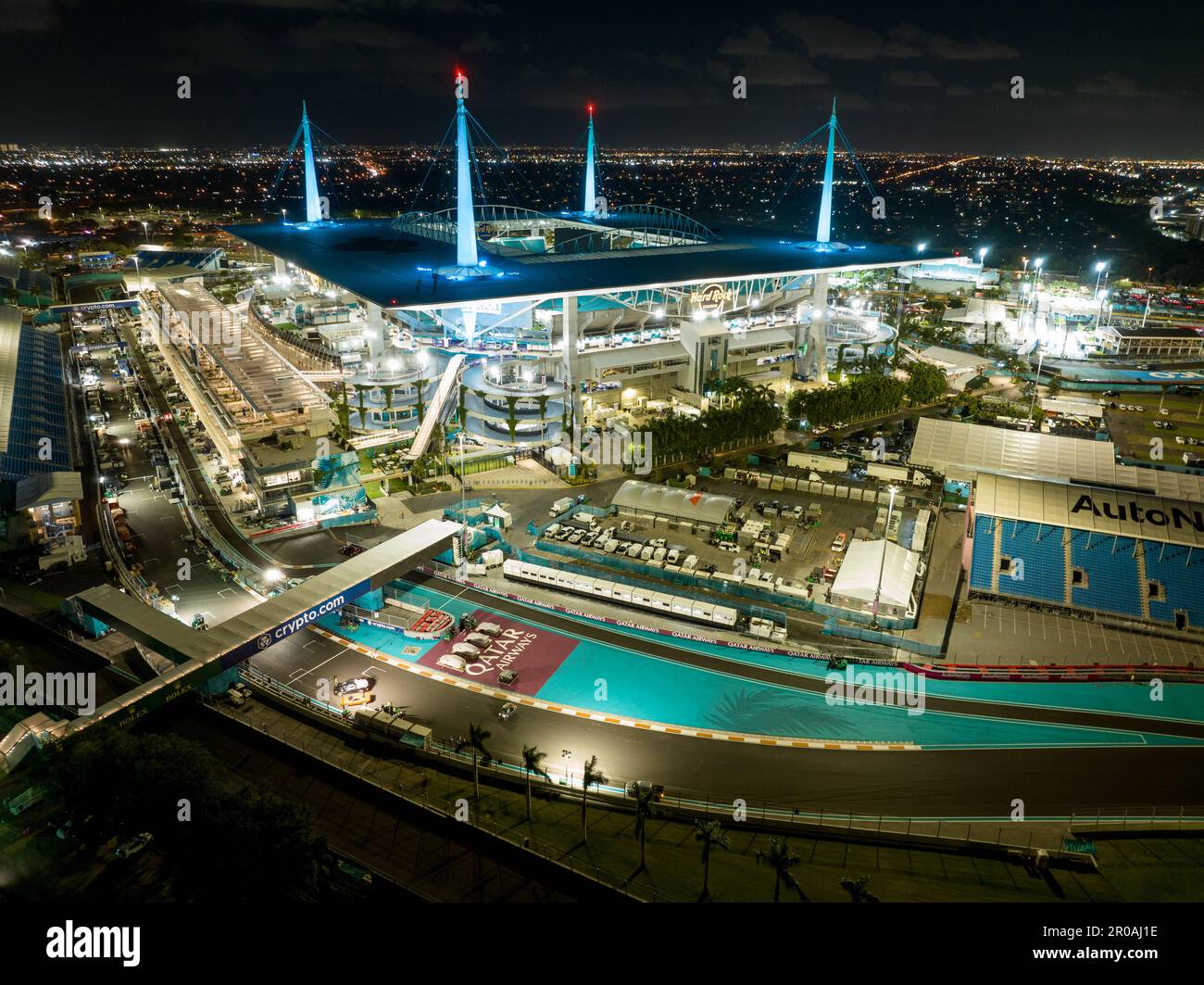 Miami, FL, USA - May 7, 2023: Night photo Formula One F1 Grand Prix ...