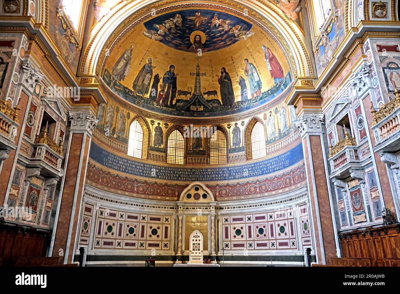 The Pope's Chair or Cathedra in St John Lateran church in Rome Italy ...